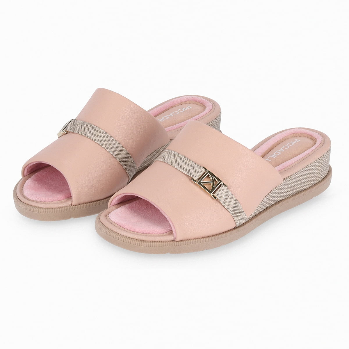 Tamanco Iara Salto Anabela Médio Rose - PICCADILLY