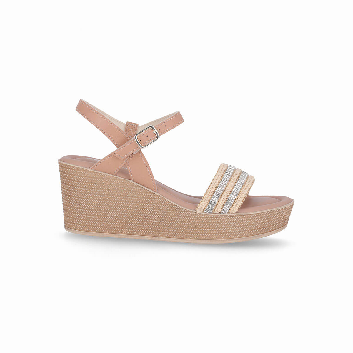 Sandália Debora Salto Alto Amendoa/Natural - PICCADILLY