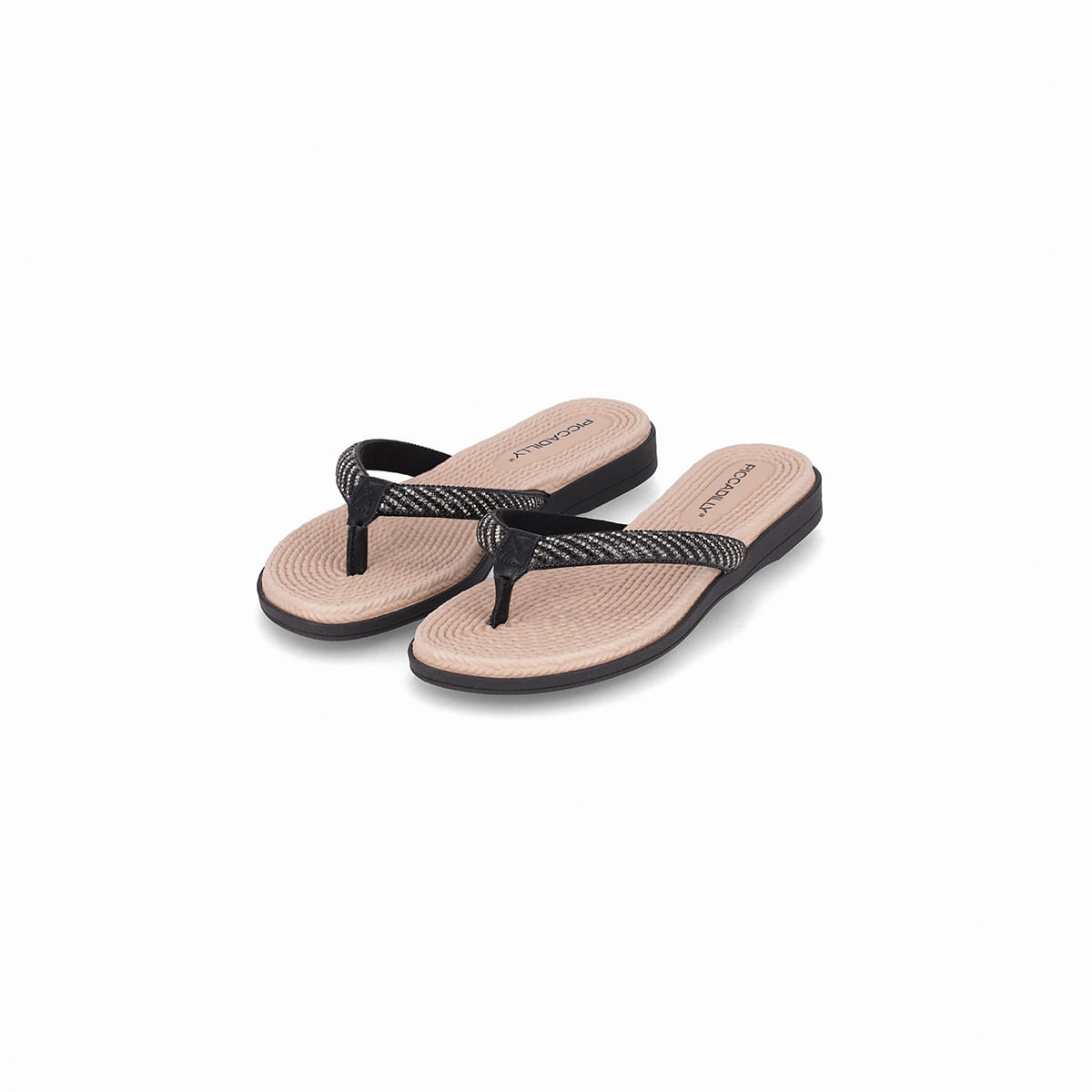 Rasteirinha Adla Rasteira Preto-Fume/Preto - PICCADILLY