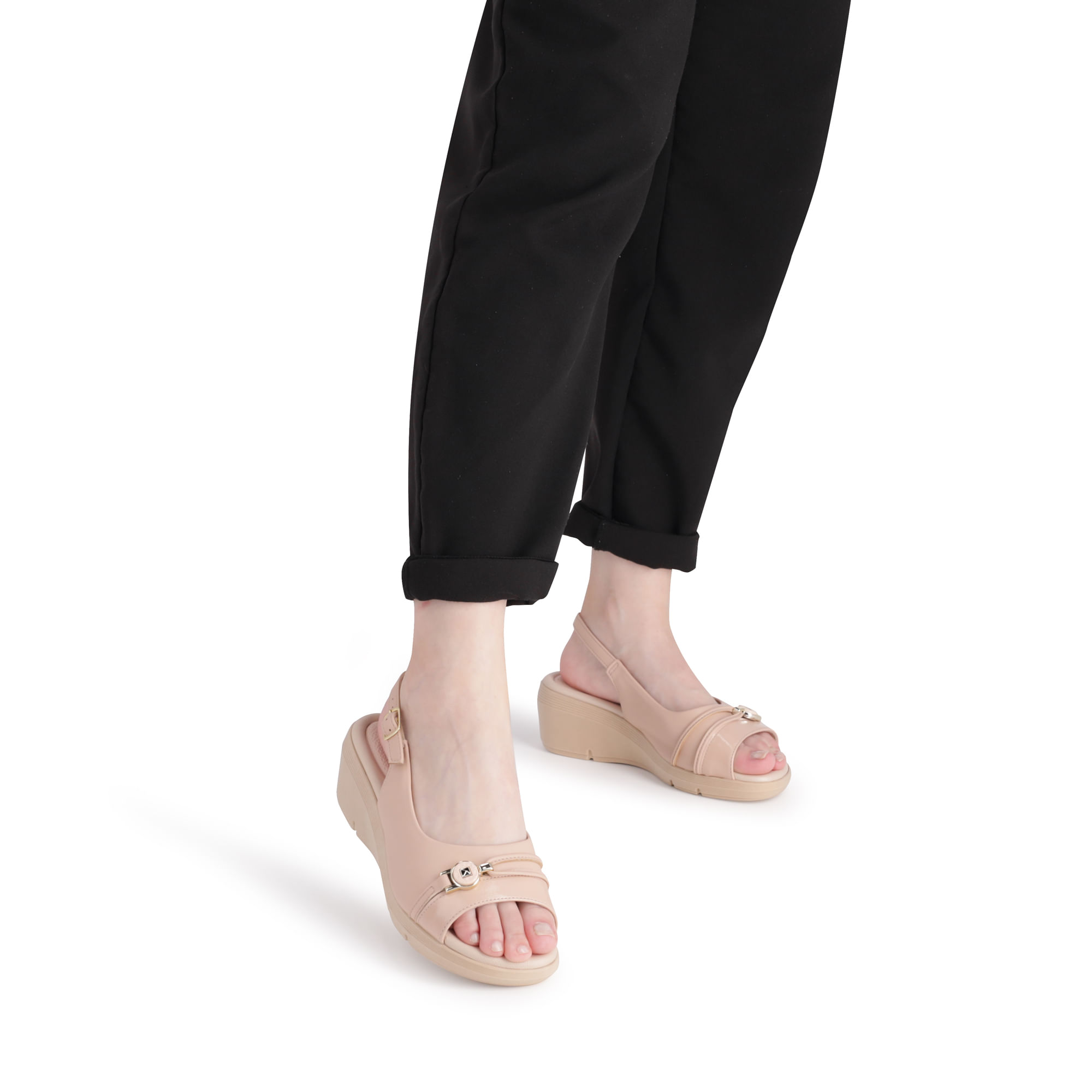 Sling Back Cecilia Anabela Médio Rose - PICCADILLY